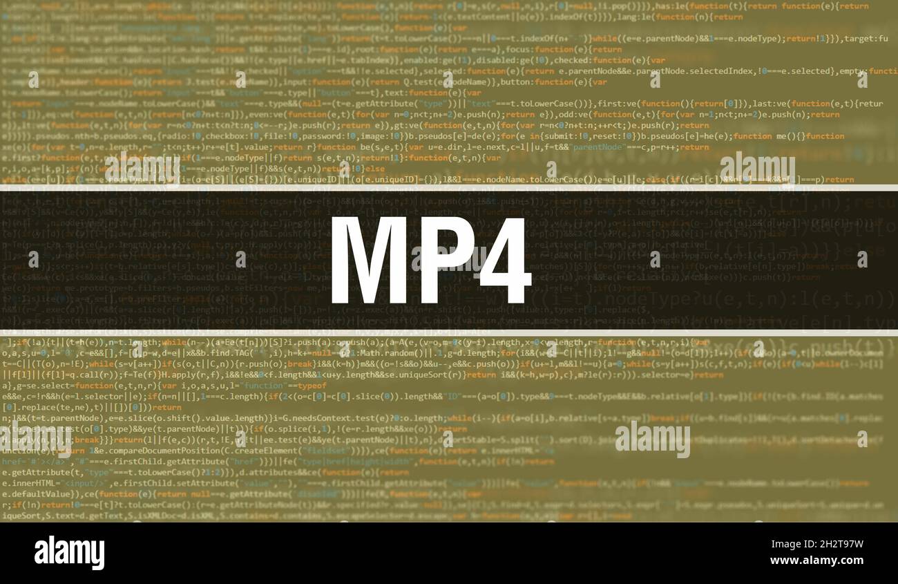 mp4 concept with Random Parts of Program Code.mp4 text written on ...