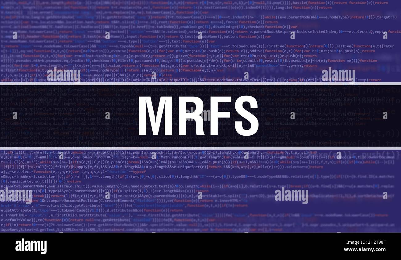 MRFs concept with Random Parts of Program Code.MRFs text written on ...
