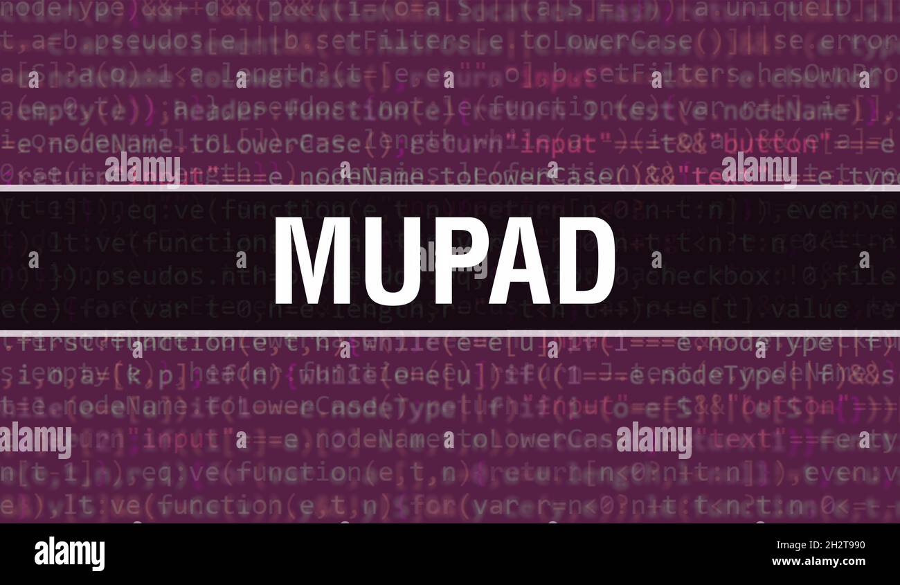 MuPAD with Abstract Technology Binary code Background.Digital binary ...