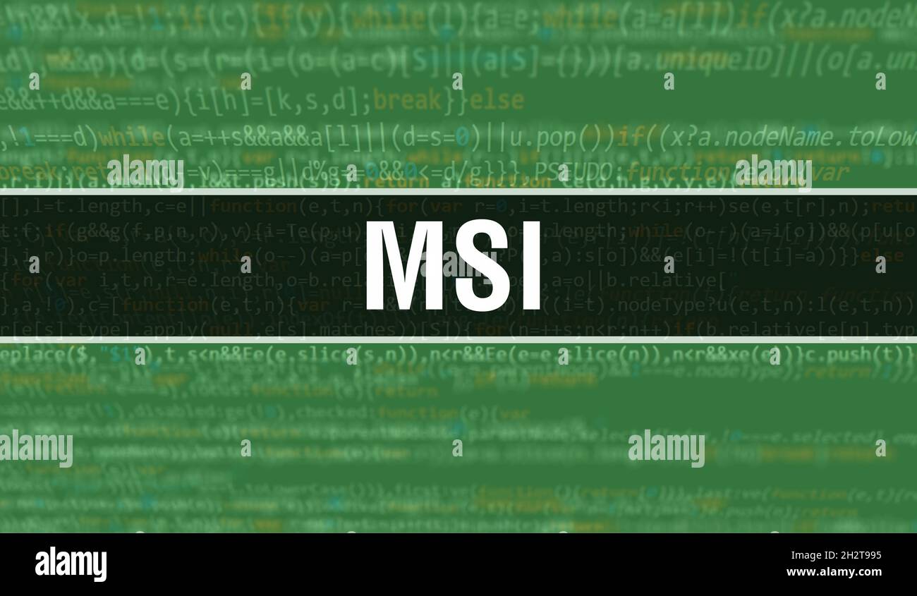 Msi With Binary Code Digital Technology Background Abstract Background With Program Code And