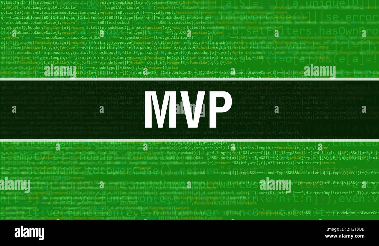 MVP text written on Programming code abstract technology background of ...