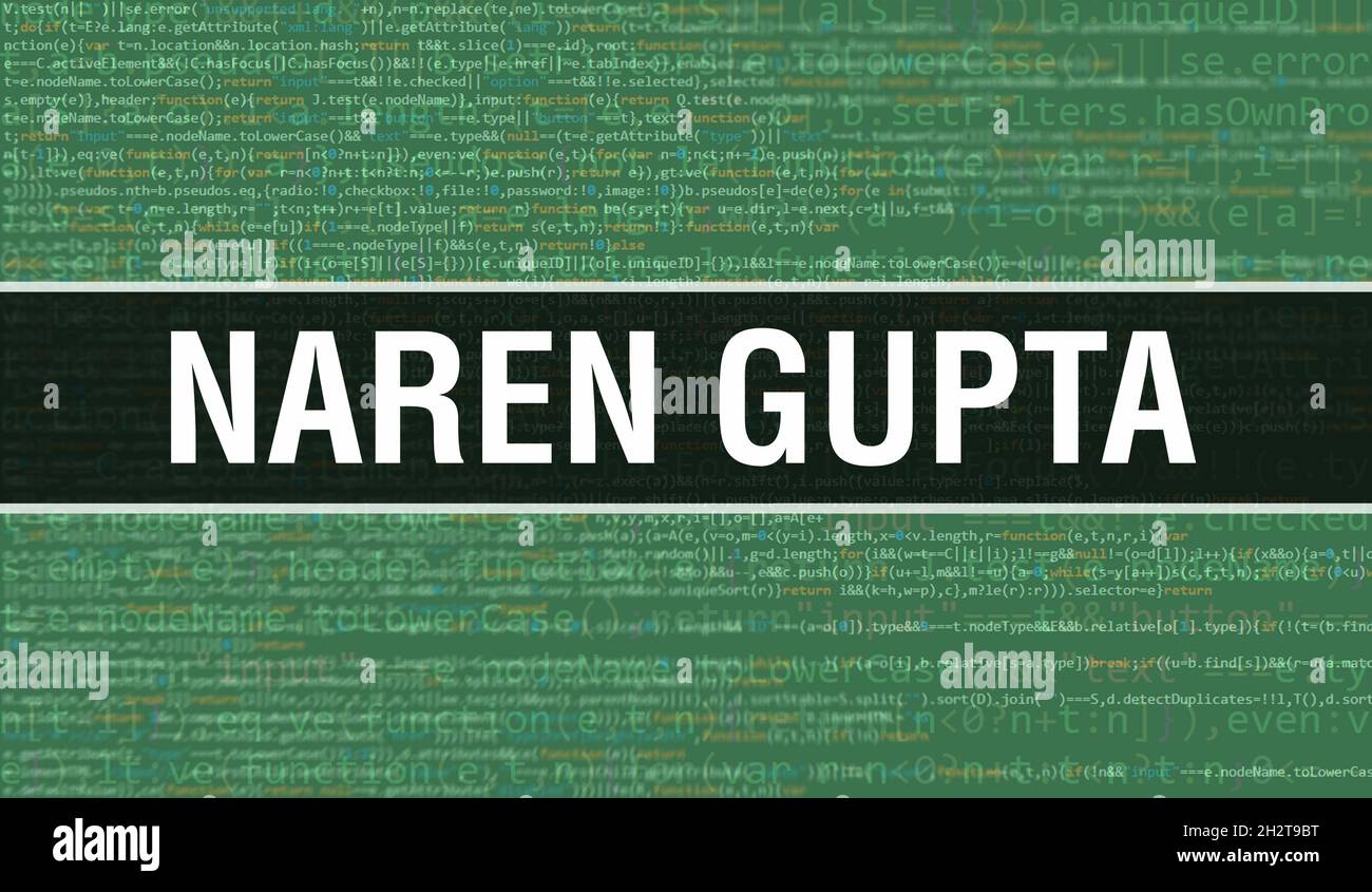 Naren Gupta text written on Programming code abstract technology ...