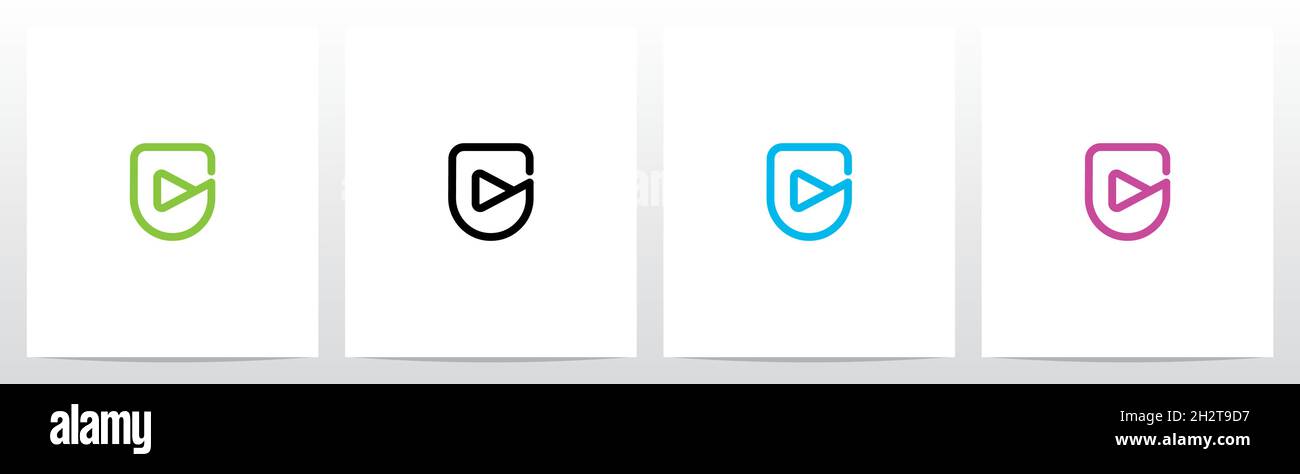 Play Symbol Outline On Letter Logo Design U Stock Vector Image & Art ...