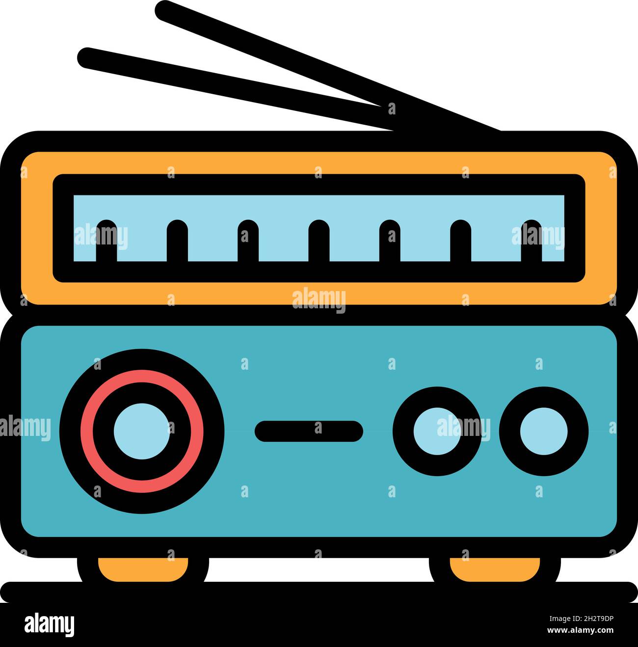 Fake radio news icon. Outline fake radio news vector icon color flat ...