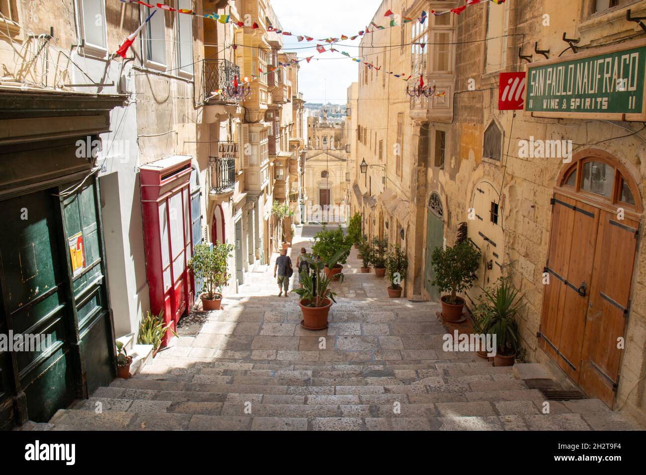 St Lucia's Street in Valetta Malta Stock Photo - Alamy