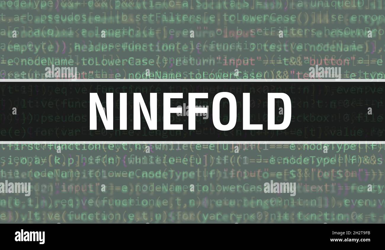 Ninefold with Abstract Technology Binary code Background.Digital binary ...