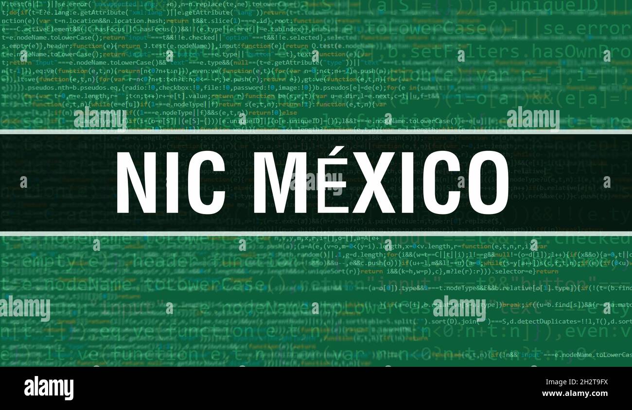 NIC México text written on Programming code abstract technology ...