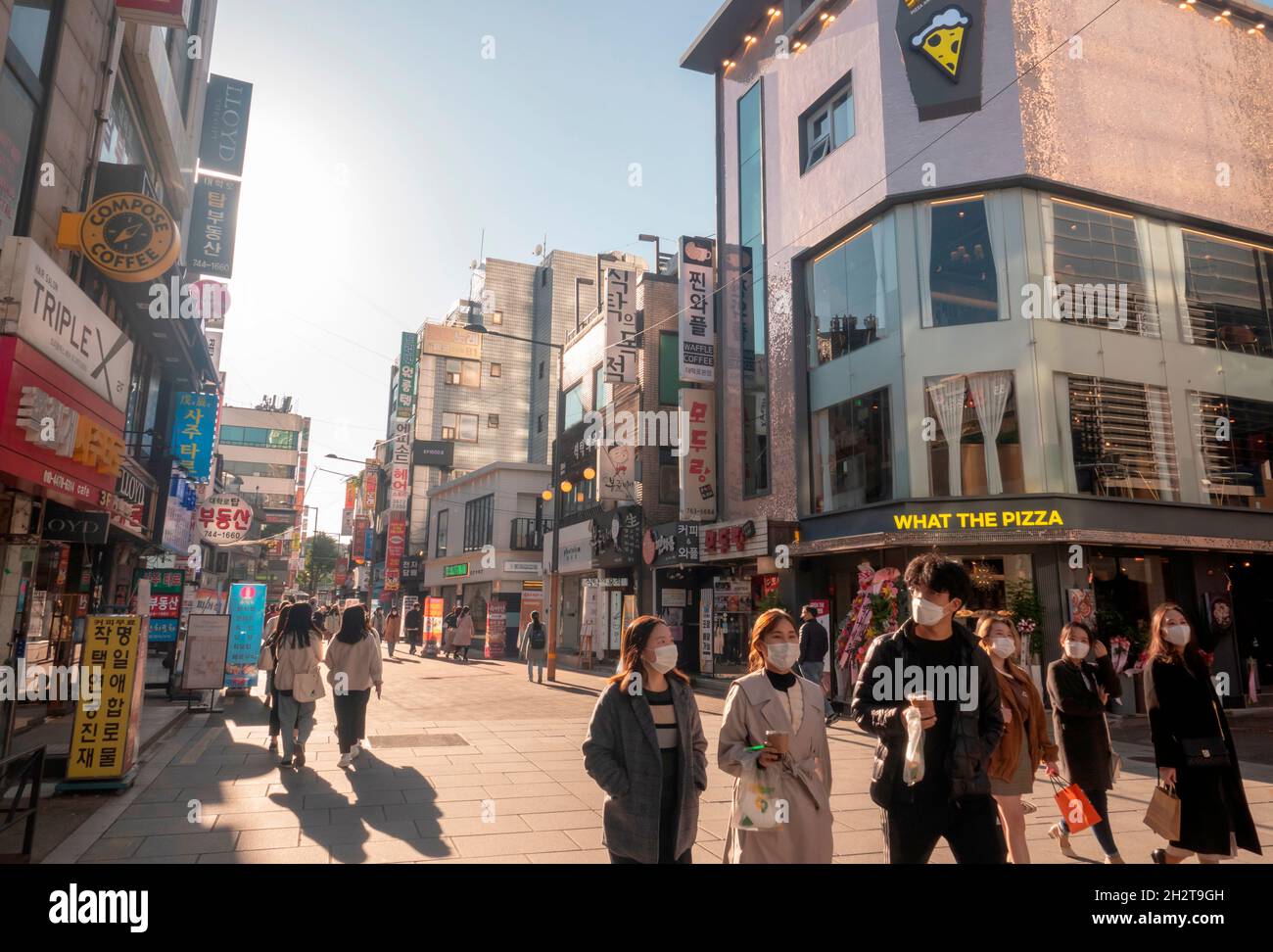 Daehakro, Oct 17, 2021 : Daehakro street in Seoul, South Korea. The ...