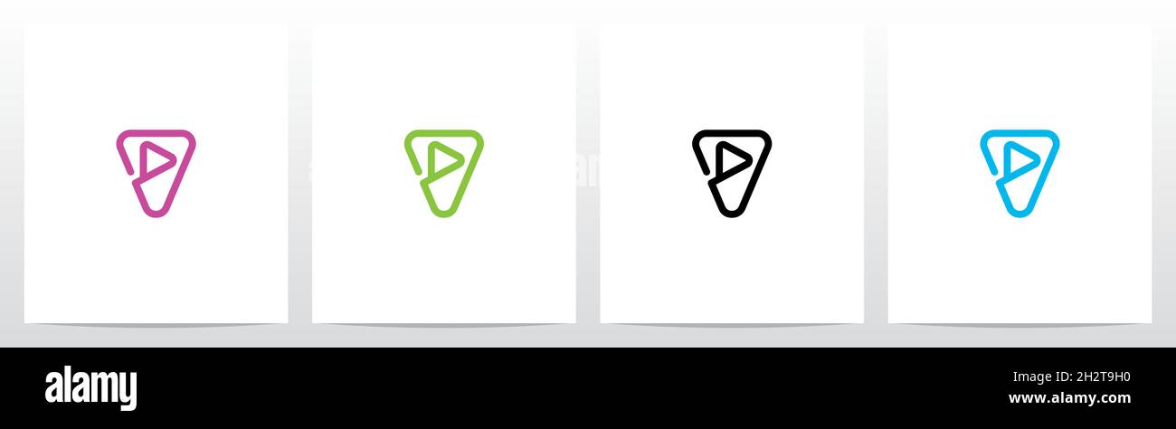 Play Symbol Outline On Letter Logo Design V Stock Vector Image & Art ...