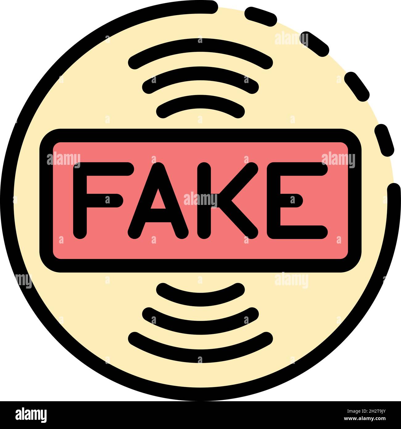 Fake media icon. Outline fake media vector icon color flat isolated ...