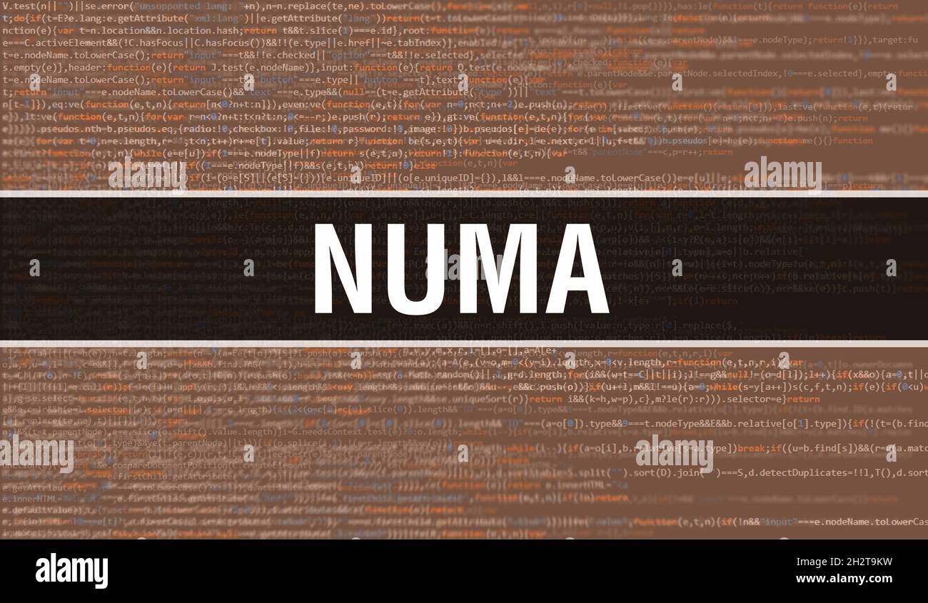 NUMA concept illustration using code for developing programs and app ...