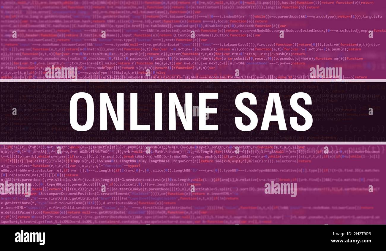 Online SAS with Abstract Technology Binary code Background.Digital ...