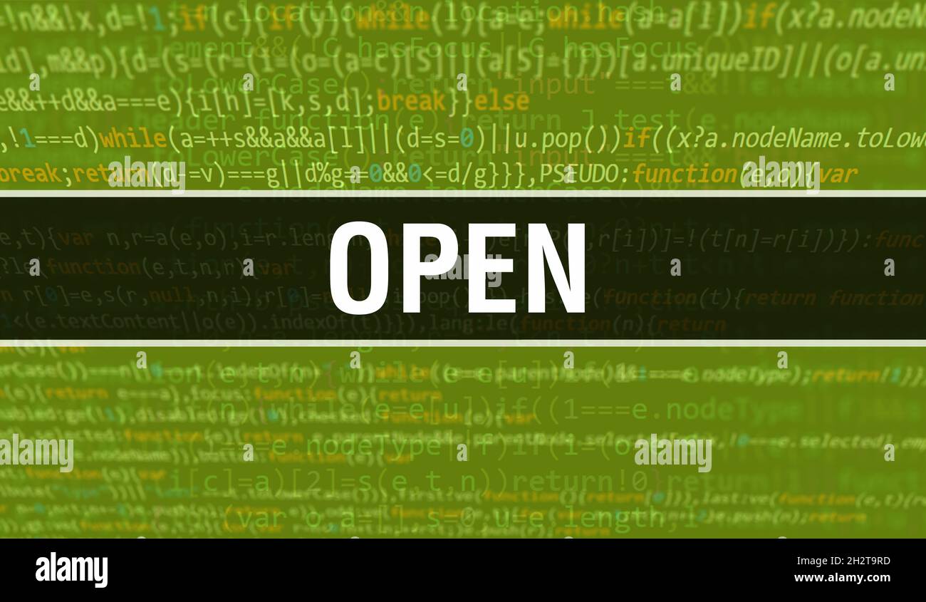 Open concept illustration using code for developing programs and app ...