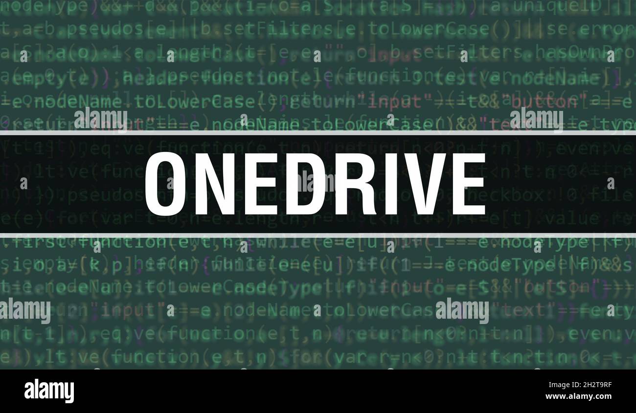 OneDrive with Binary code digital technology background. Abstract ...