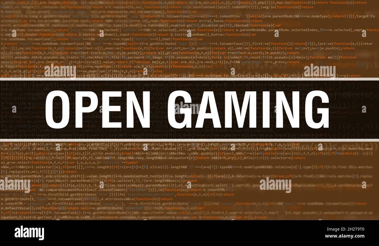 Open gaming with Abstract Technology Binary code Background.Digital ...