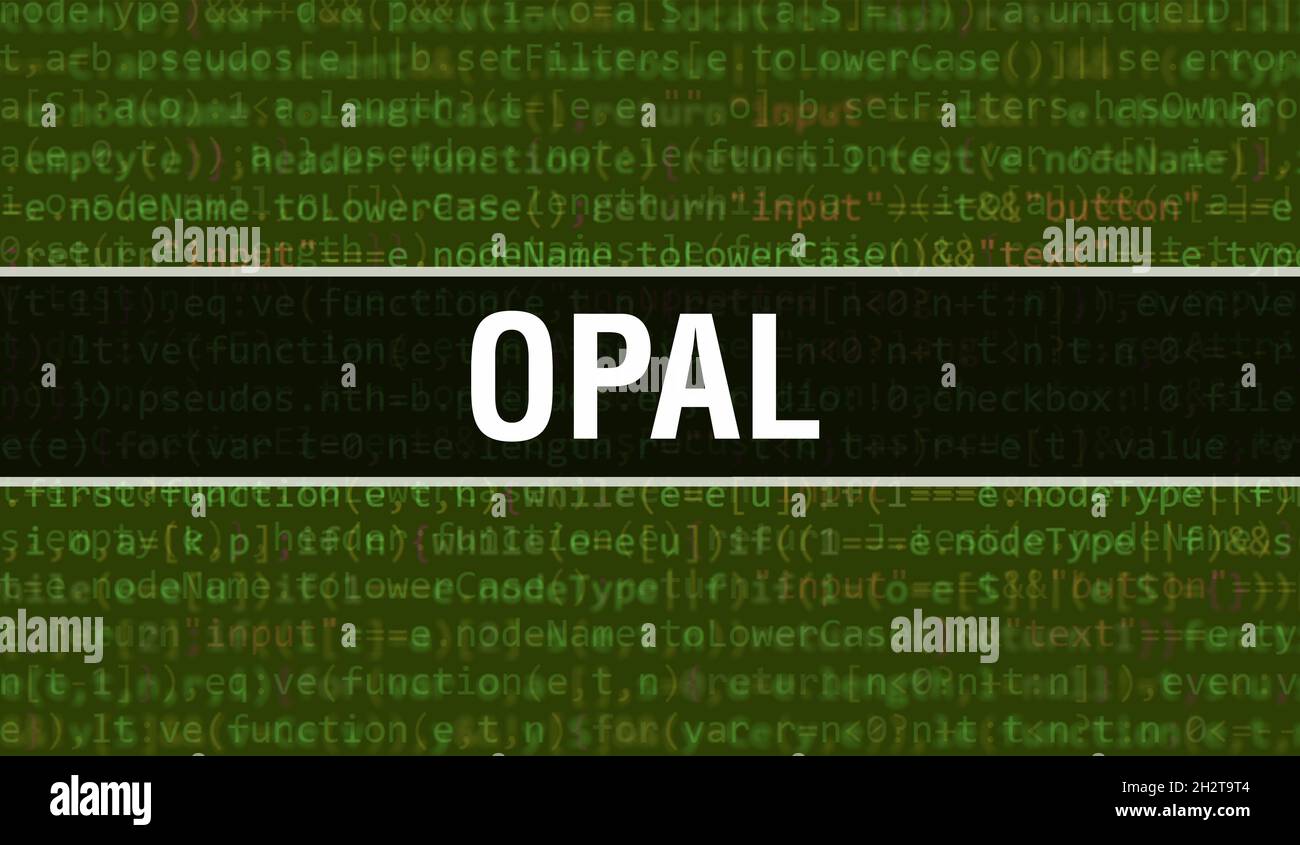 Opal with Binary code digital technology background. Abstract background with program code and ...
