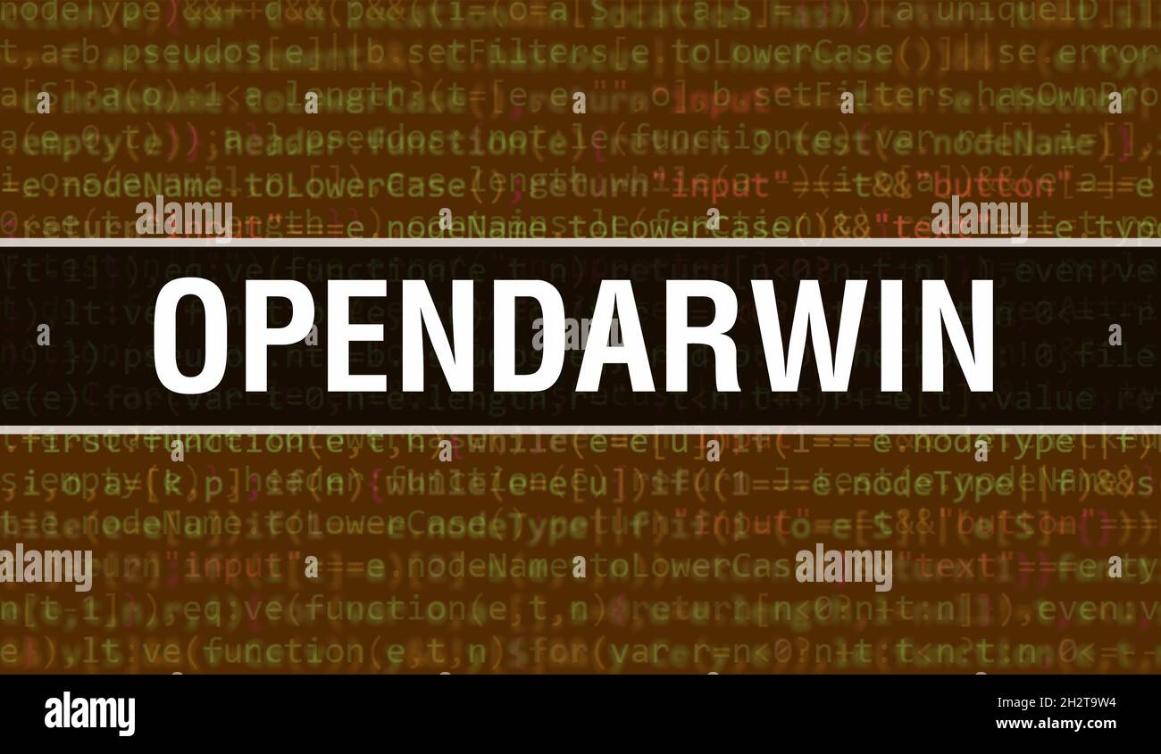 OpenDarwin with Binary code digital technology background. Abstract ...