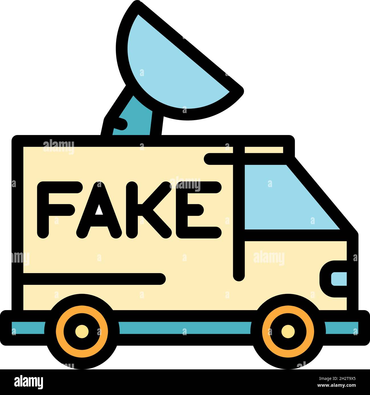 News Satellite Truck Stock Vector Images - Alamy