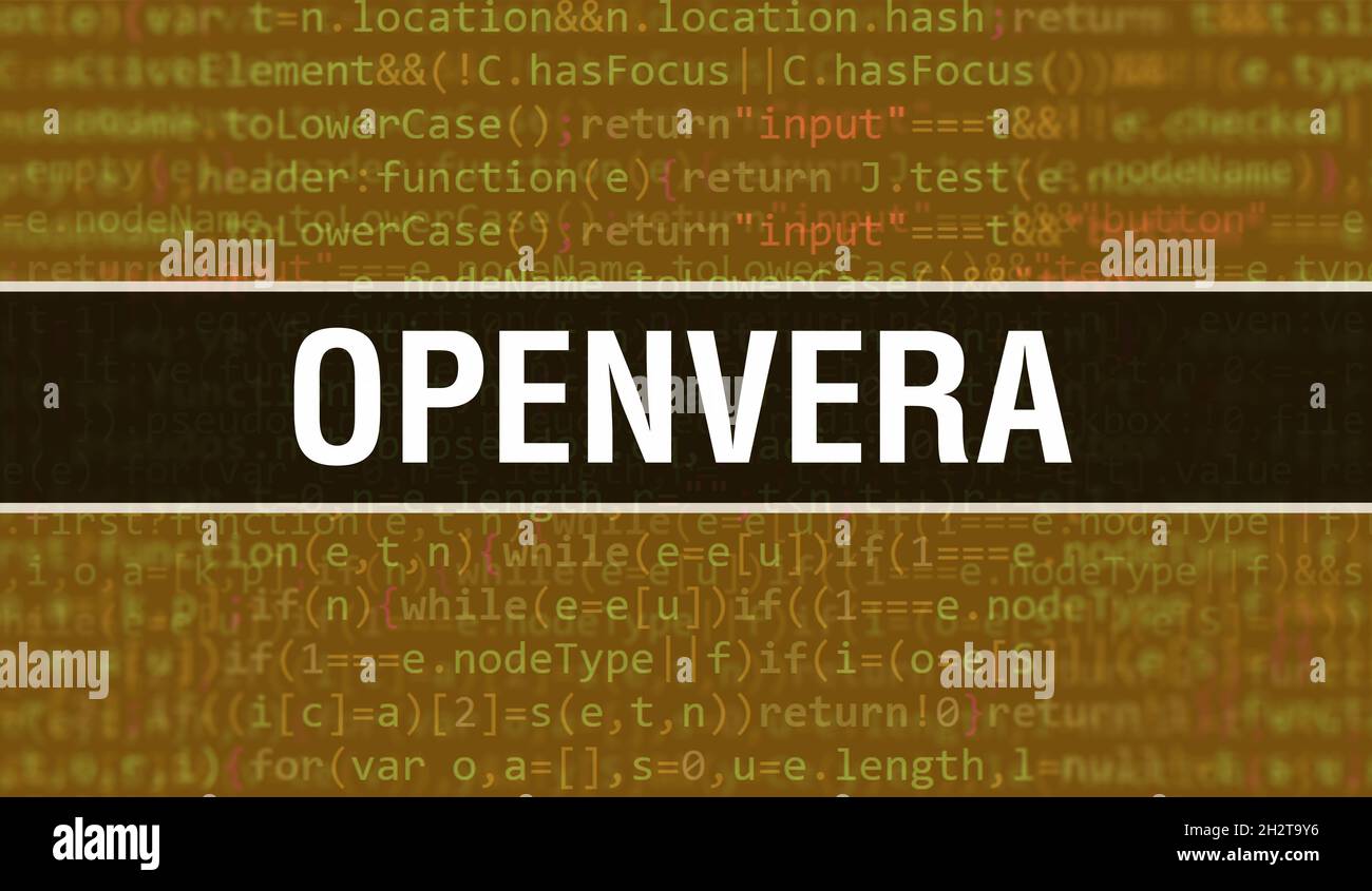 OpenVera concept with Random Parts of Program Code.OpenVera text written on Programming code ...