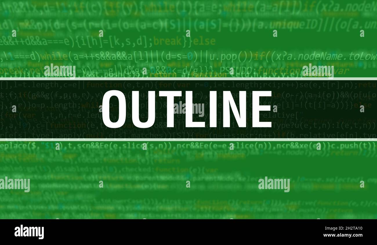 Outline Text Written On Programming Code Abstract Technology Background Of Software Developer