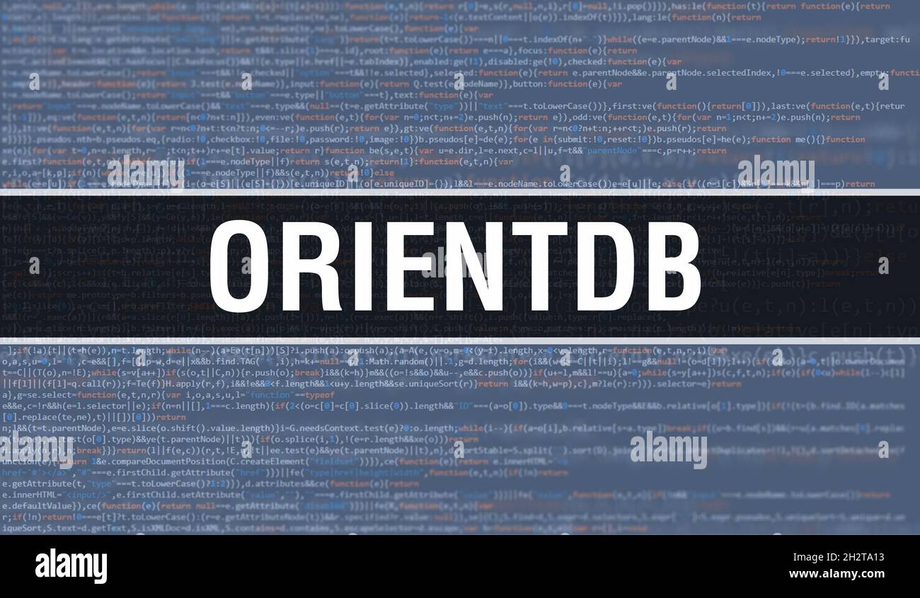 OrientDB with Abstract Technology Binary code Background.Digital binary data and Secure Data ...