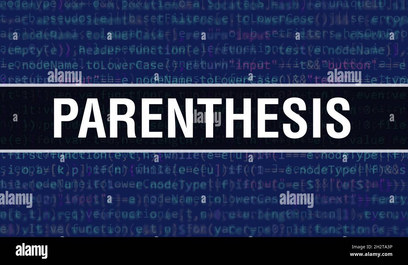 Parenthesis with Binary code digital technology background. Abstract ...