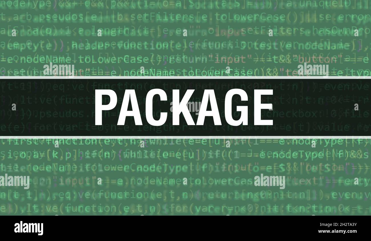 Package with Binary code digital technology background. Abstract ...