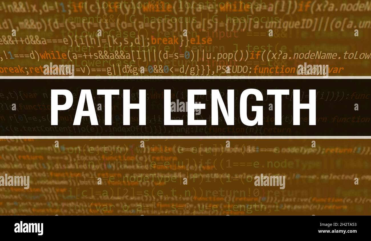 Path length concept illustration using code for developing programs and app. Path length website ...