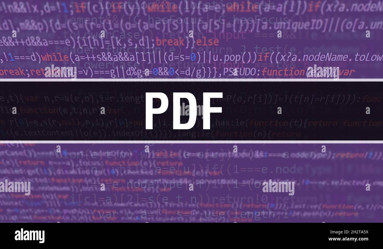 pdf concept illustration using code for developing programs and app. pdf website code with ...