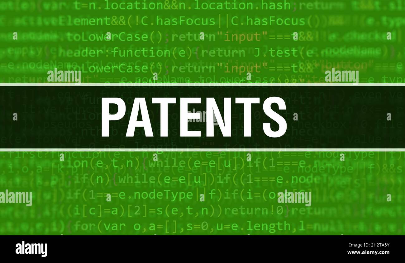Patents Concept With Random Parts Of Program Codepatents Text Written On Programming Code