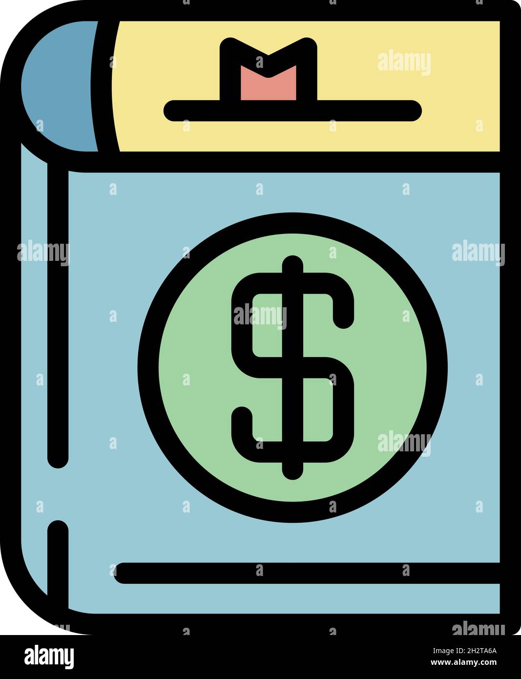 Book with a dollar sign icon. Outline book with a dollar sign vector ...