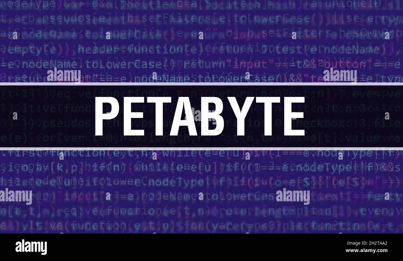 petabyte with Binary code digital technology background. Abstract background with program code ...
