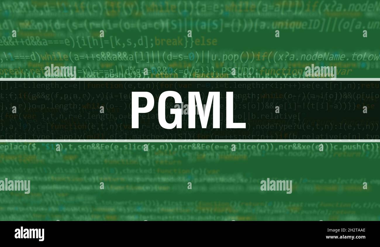 PGML text written on Programming code abstract technology background of ...