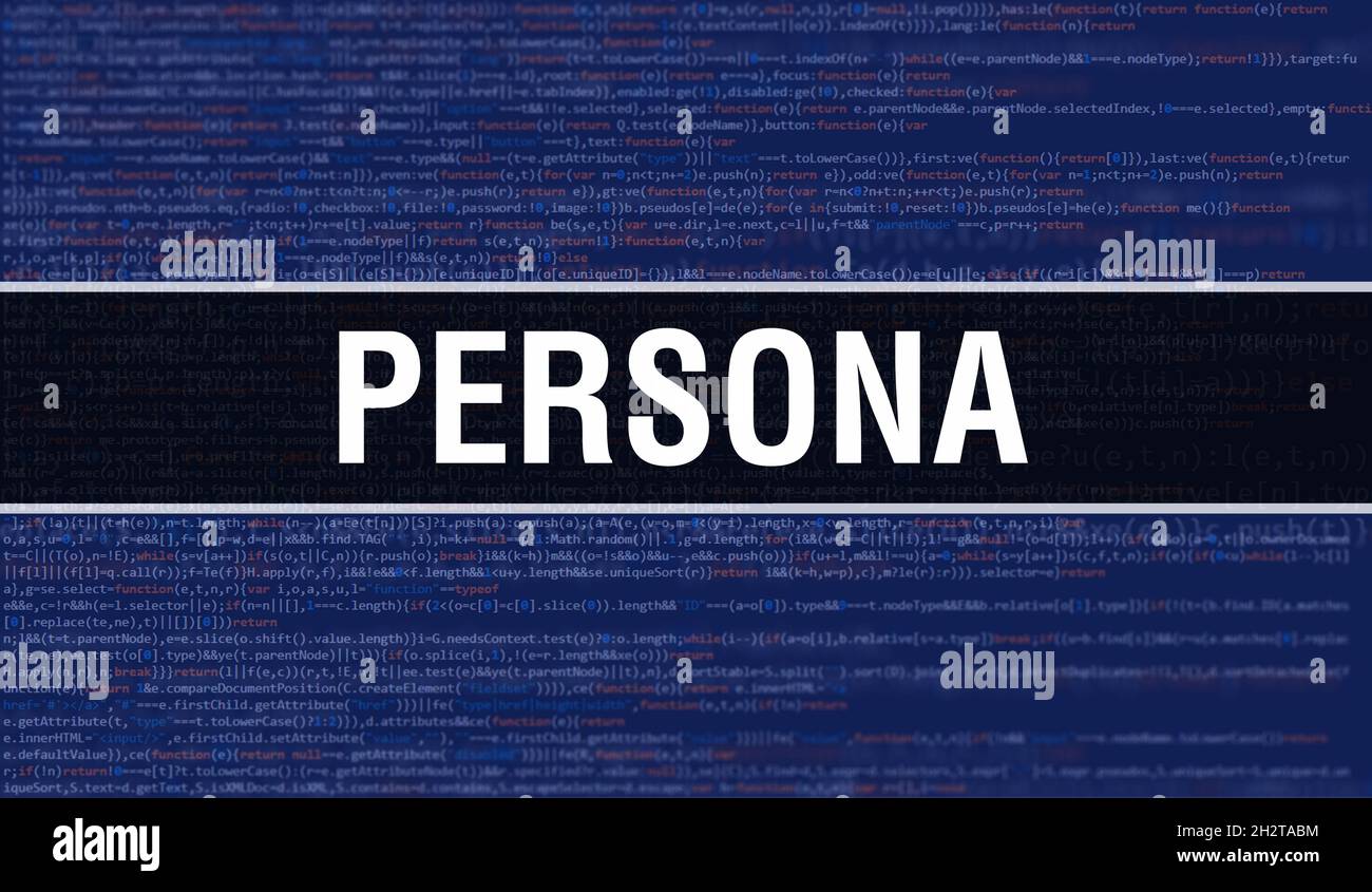 Persona with Abstract Technology Binary code Background.Digital binary ...
