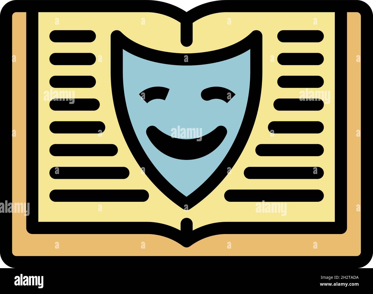 Humorous book icon. Outline humorous book vector icon color flat ...