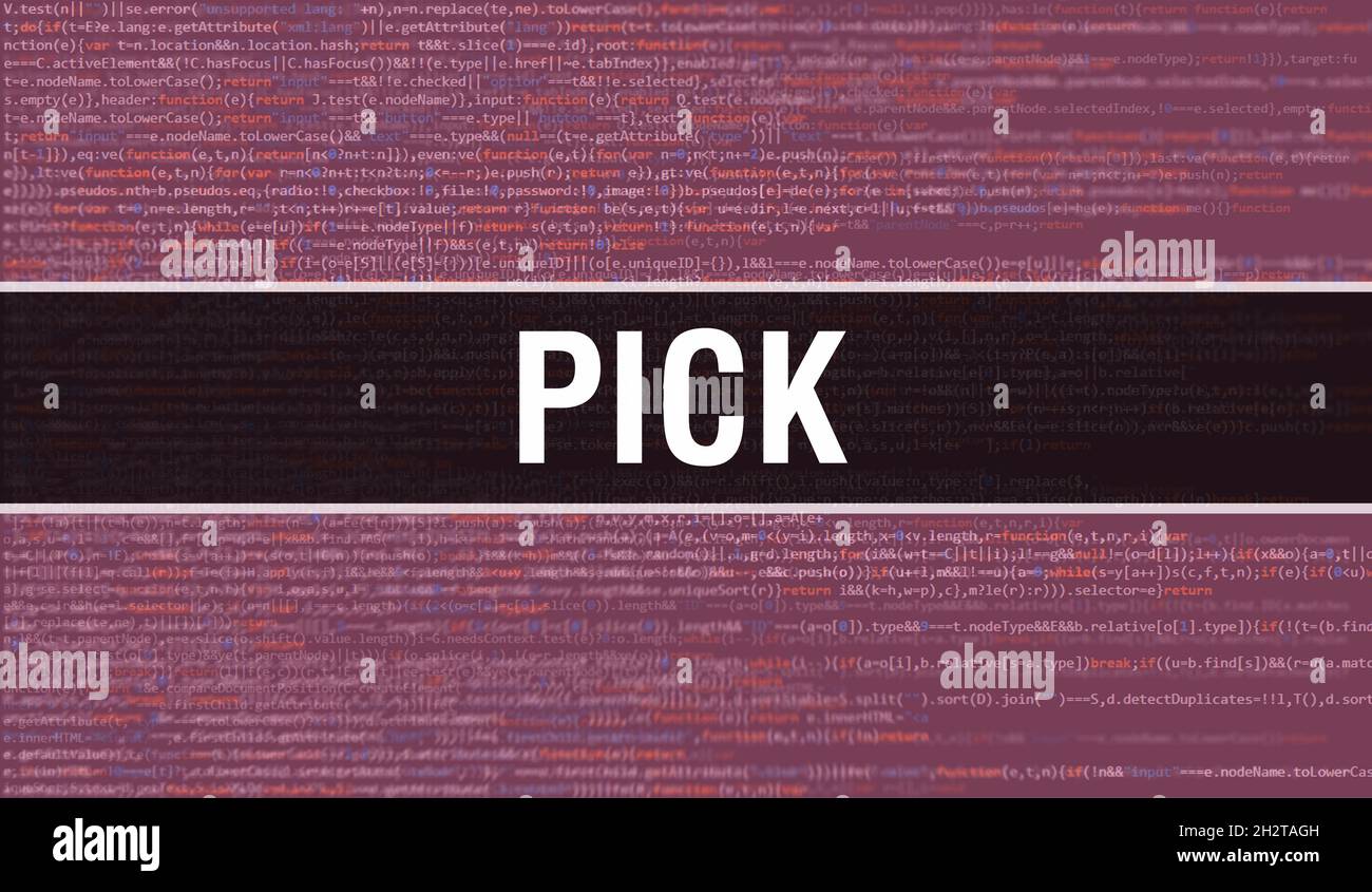 Pick Concept With Random Parts Of Program Code Pick With Programming Code Abstract Technology