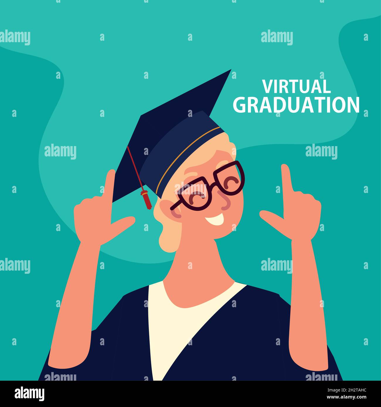 happy student virtual graduation Stock Vector Image & Art - Alamy