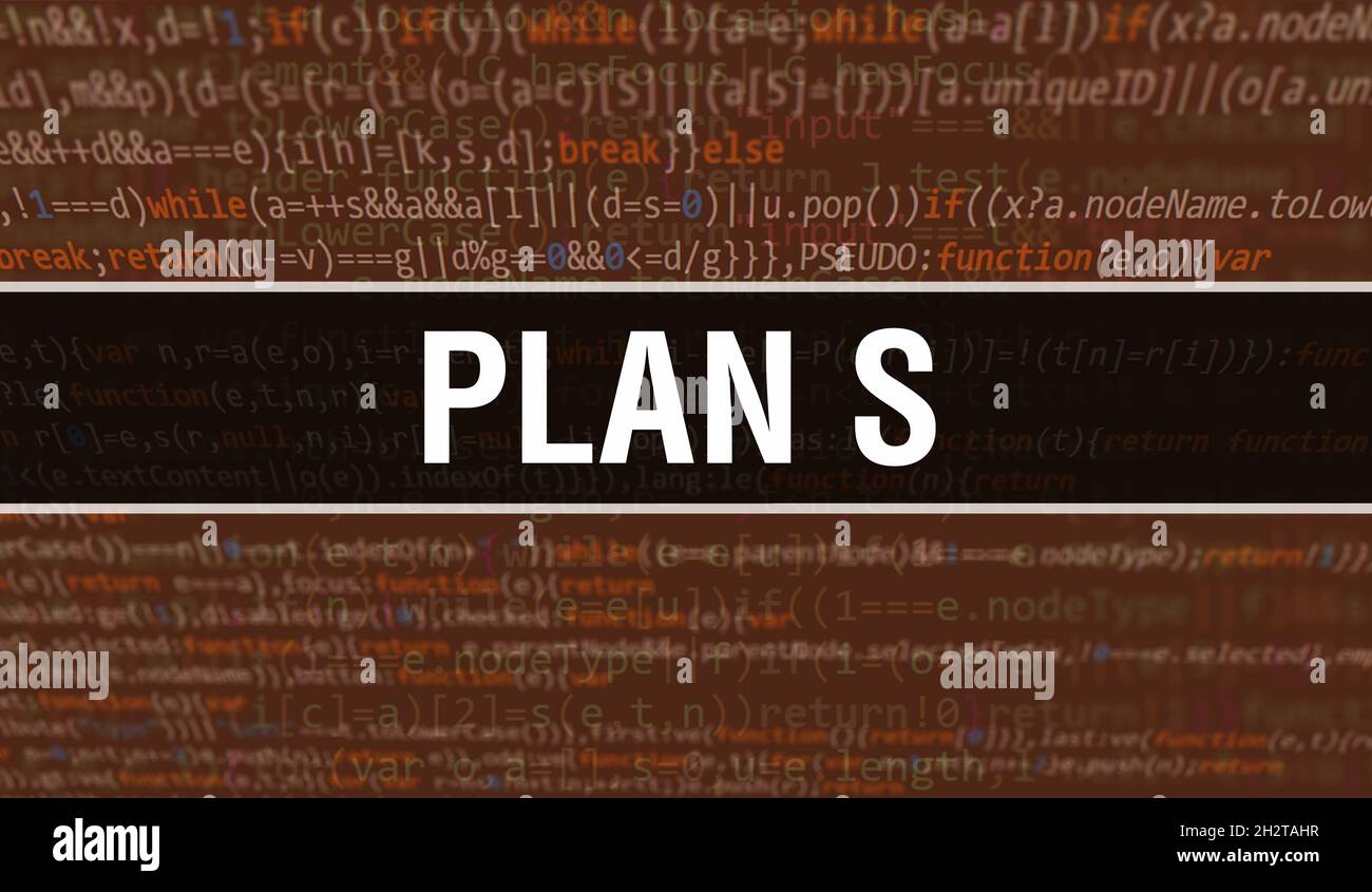 Plan S concept illustration using code for developing programs and app ...