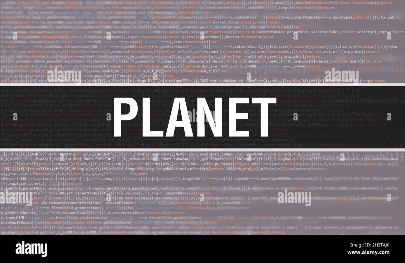 Planet with Abstract Technology Binary code Background.Digital binary ...