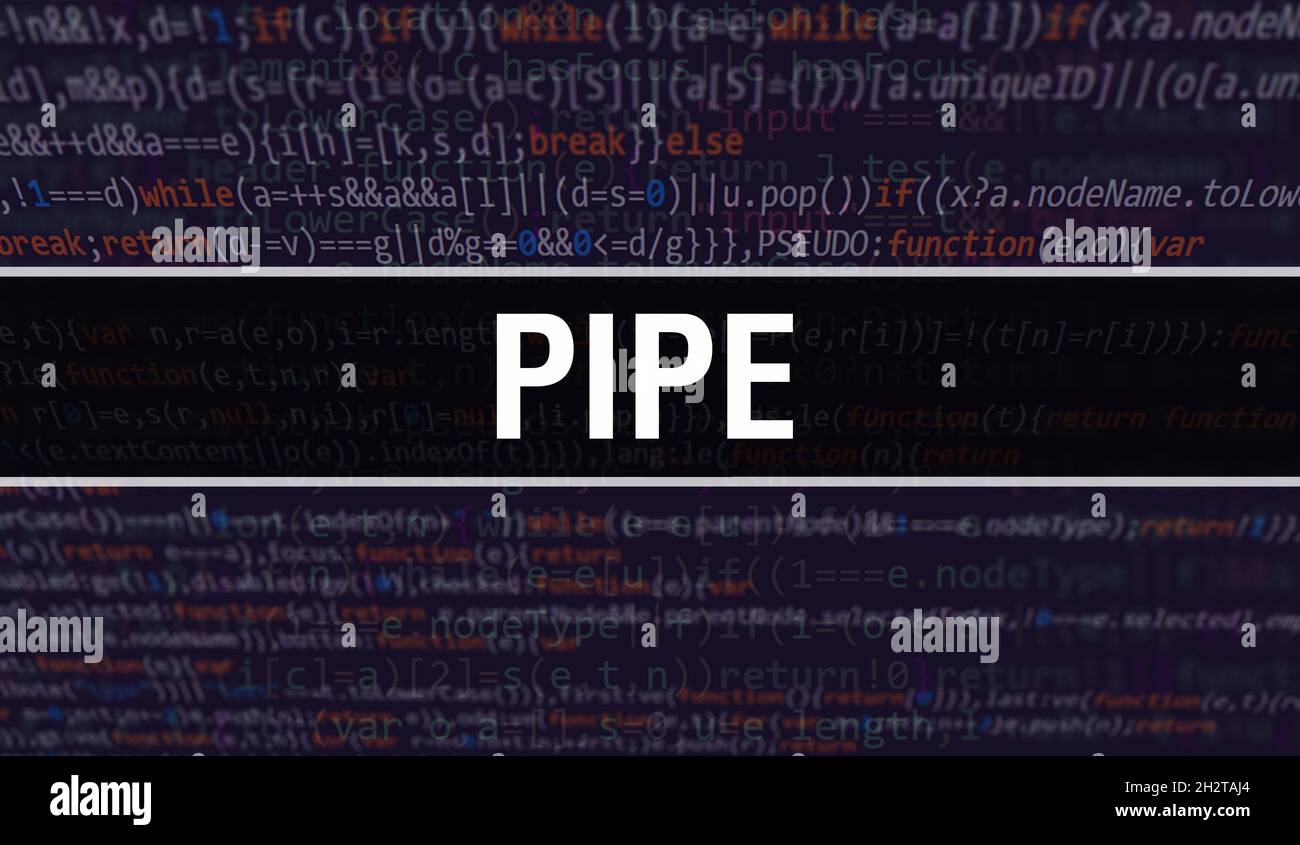Pipe concept illustration using code for developing programs and app ...