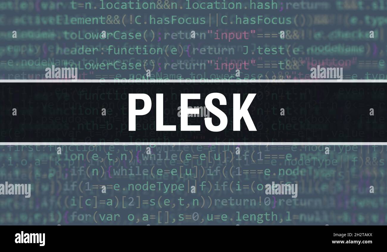 Plesk Concept With Random Parts Of Program Codeplesk Text Written On Programming Code Abstract