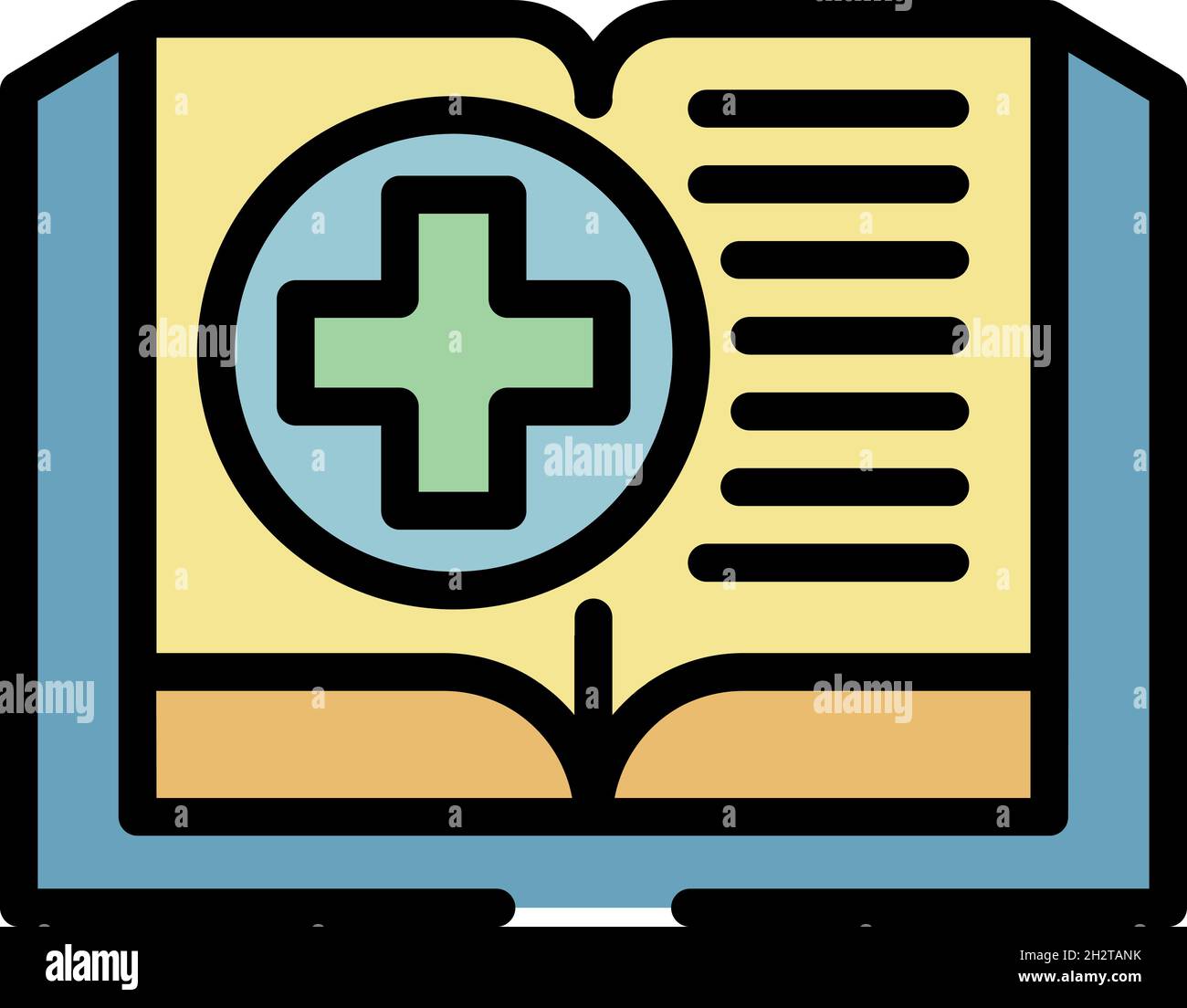 Medical book icon. Outline medical book vector icon color flat isolated ...