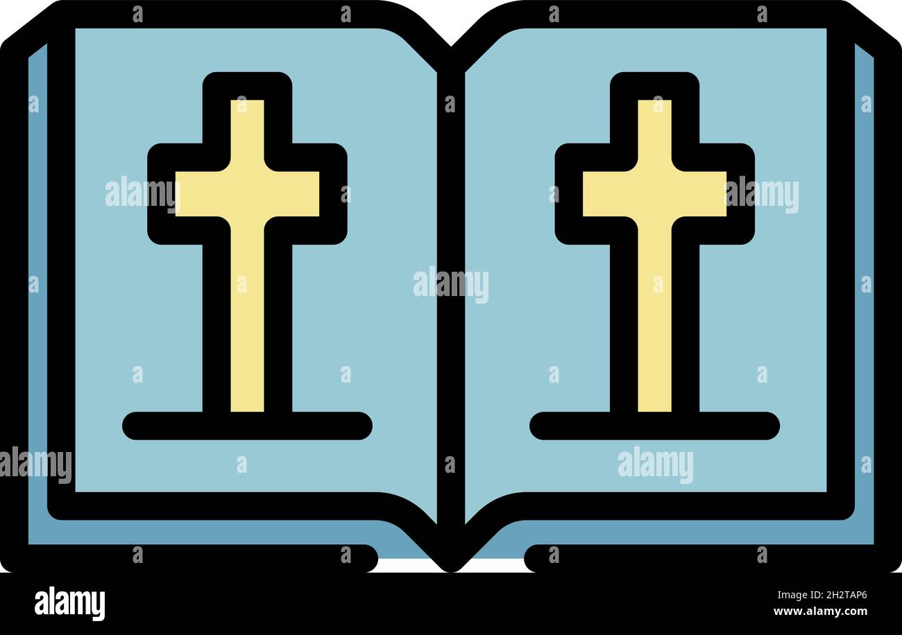 Bible icon. Outline bible vector icon color flat isolated Stock Vector ...