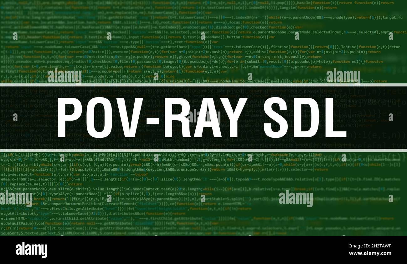 POV-Ray SDL with Abstract Technology Binary code Background.Digital binary data and Secure Data ...