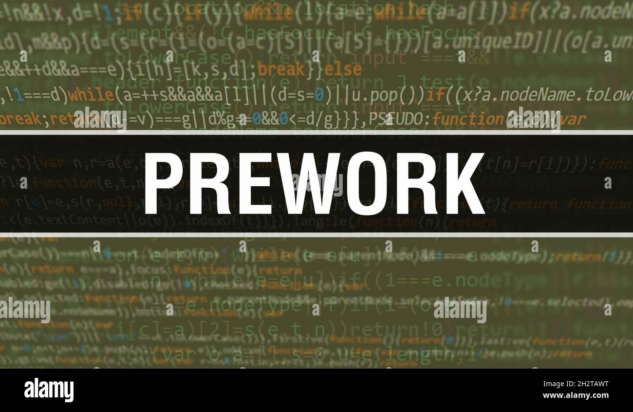 PREWORK concept illustration using code for developing programs and app ...