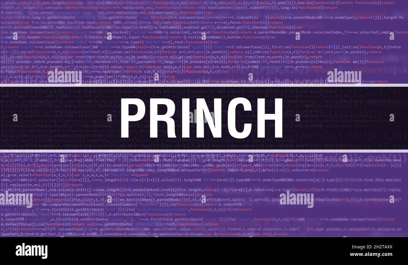 Princh with Abstract Technology Binary code Background.Digital binary data and Secure Data ...