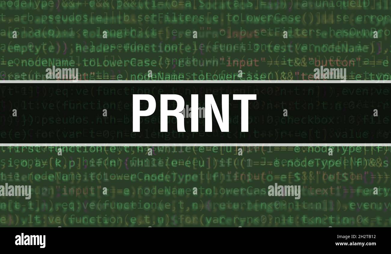 PRINT with Binary code digital technology background. Abstract ...