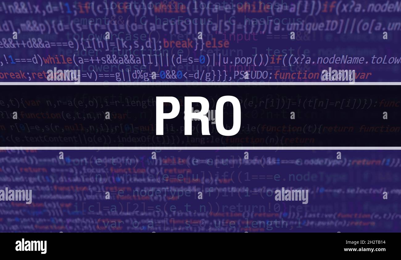 Pro concept illustration using code for developing programs and app. Pro website code with ...