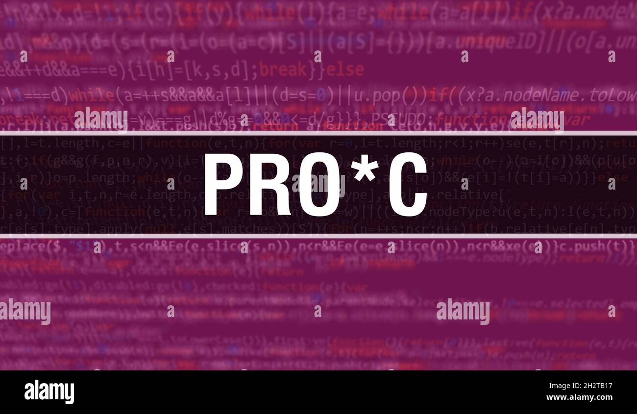 Pro C Text Written On Programming Code Abstract Technology Background Of Software Developer And
