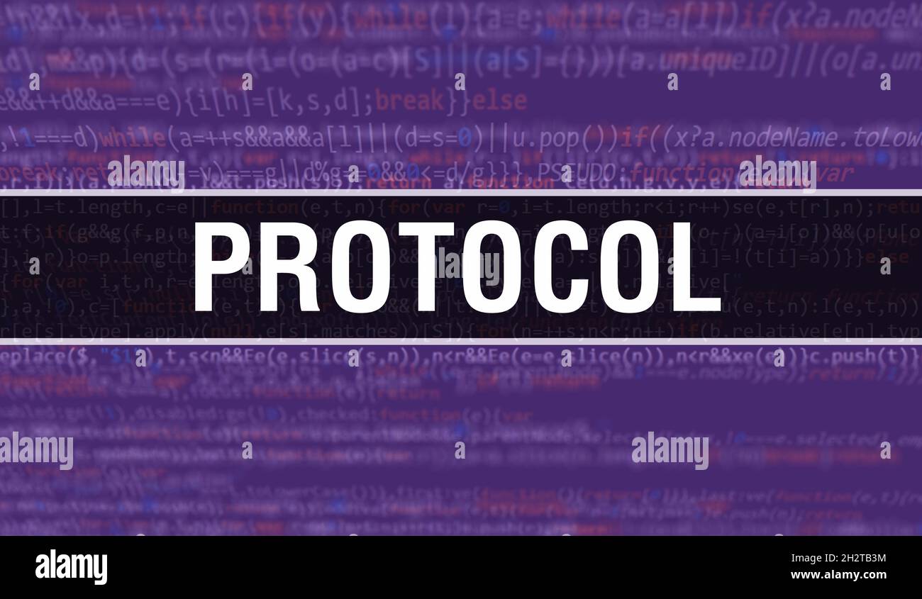 protocol text written on Programming code abstract technology ...